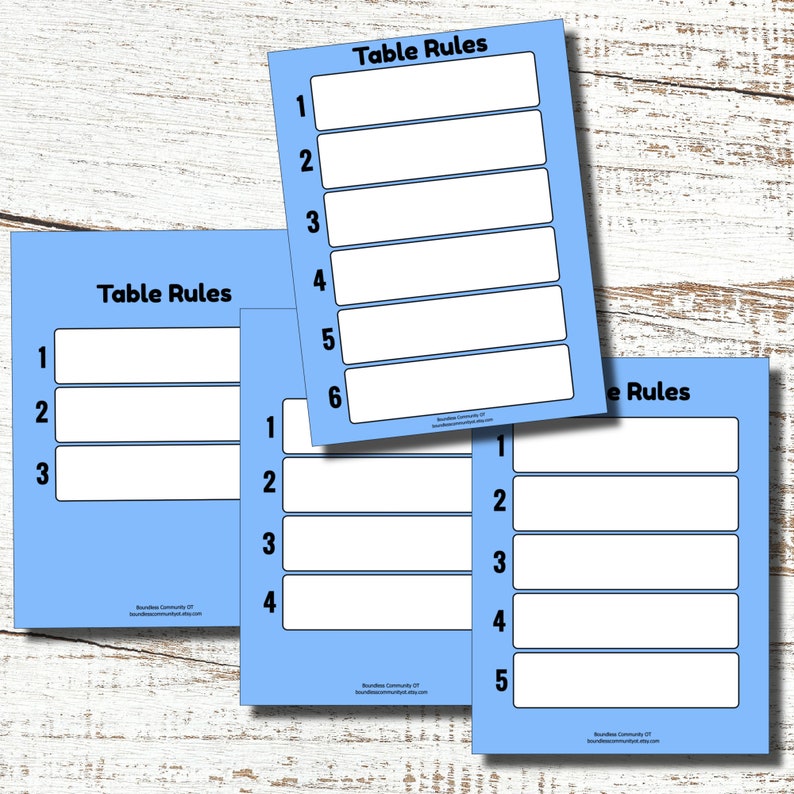 Table Rules Chart Table Manners Chart Table Rules Printable - Etsy