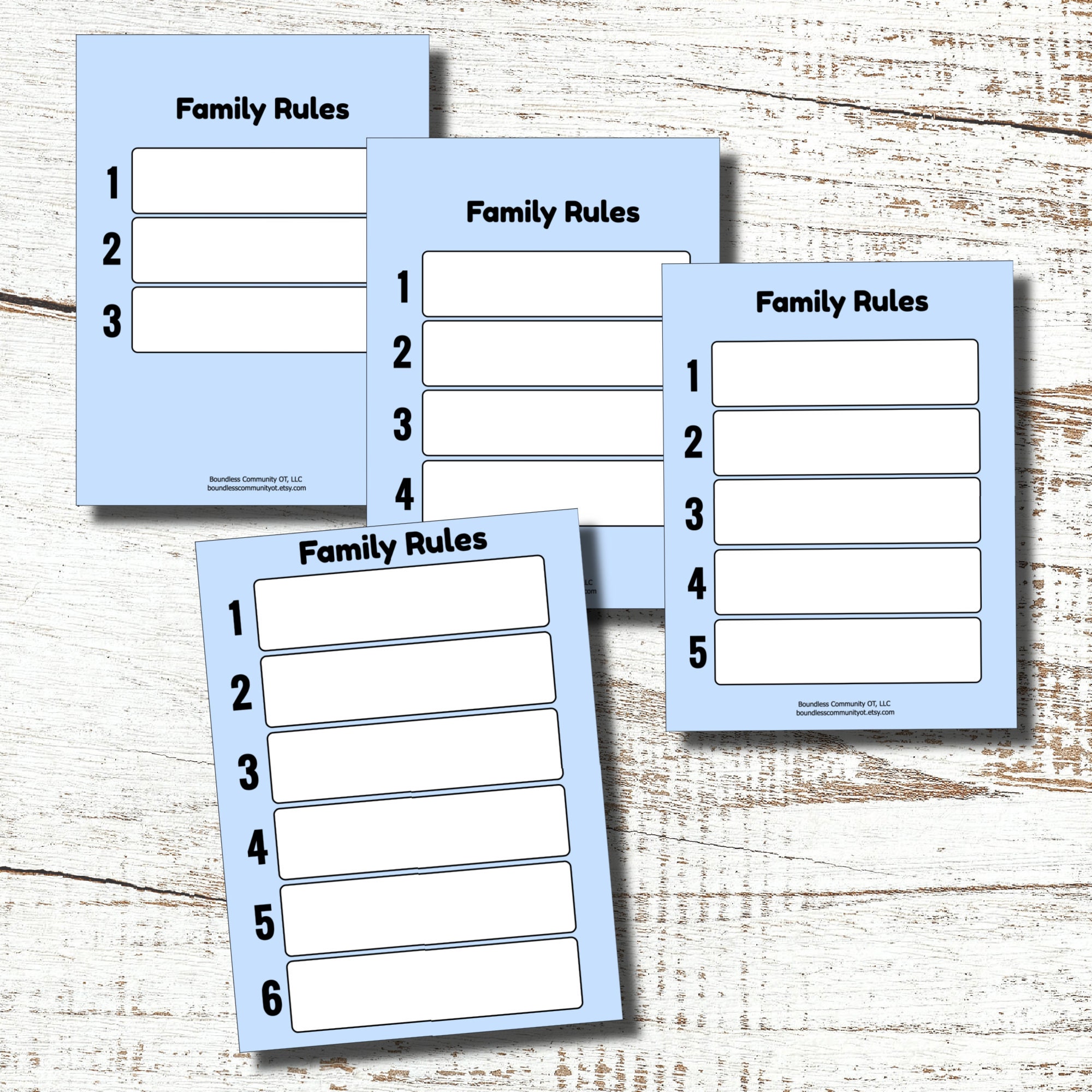 House Rules Chart Template