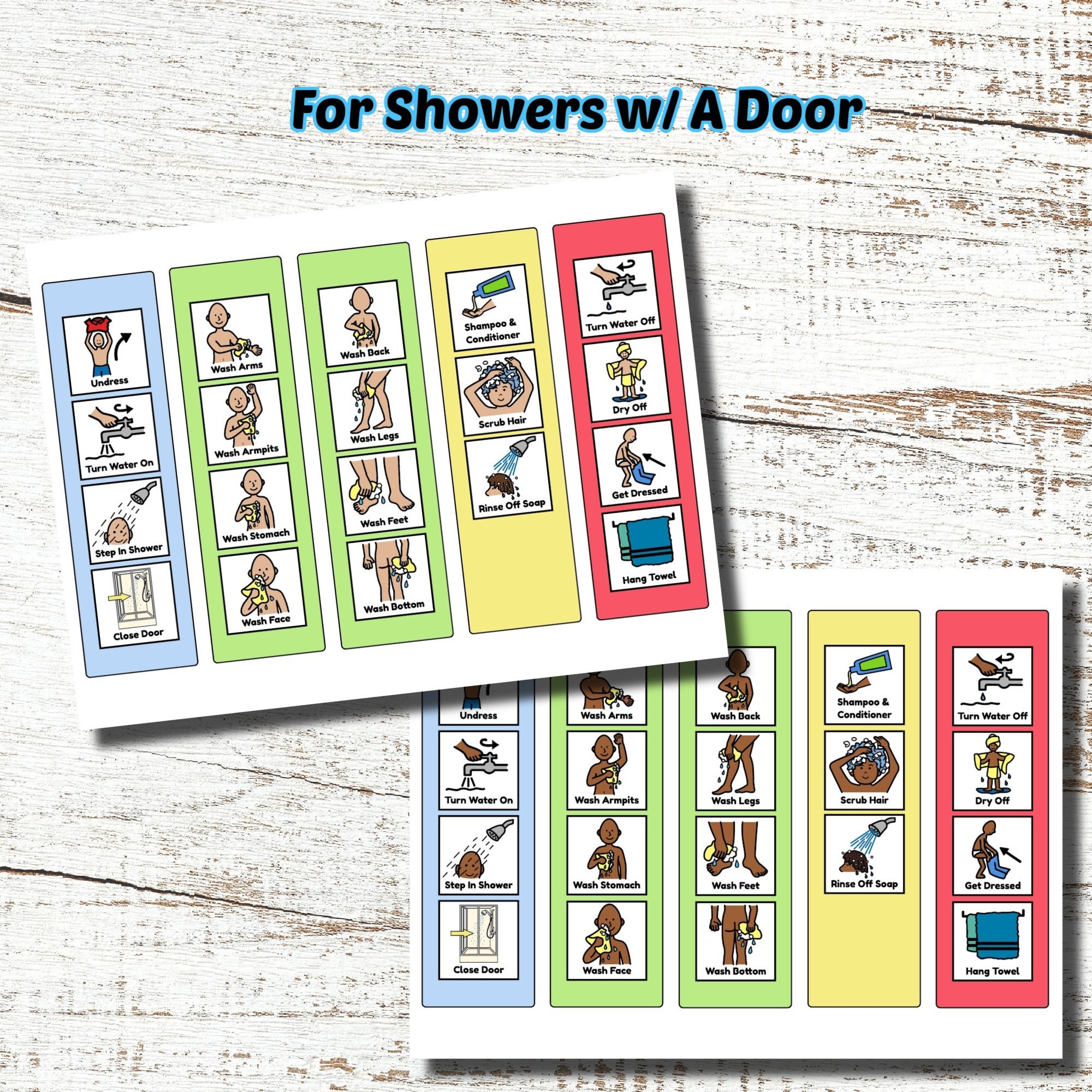 Shower Sequencing Strips, Shower Visual Supports, Shower Visual Aid ...