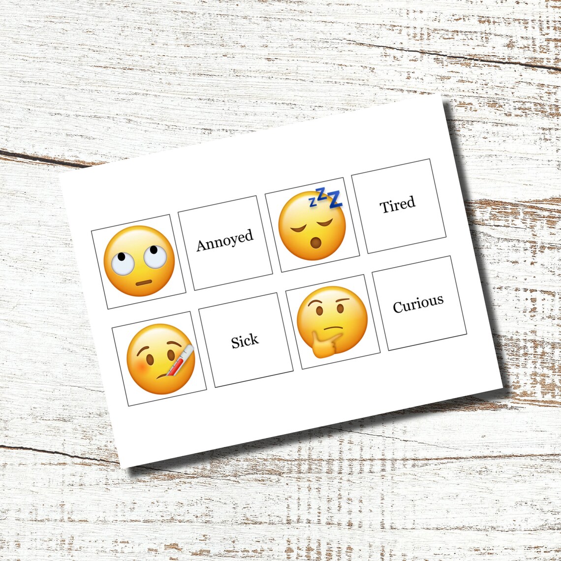 Emoji Emotions Matching Cards Emotions Matching Game Emoji | Etsy
