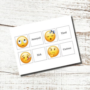 Emoji Emotions Matching Cards, Emotions Matching Game, Emoji Feelings ...
