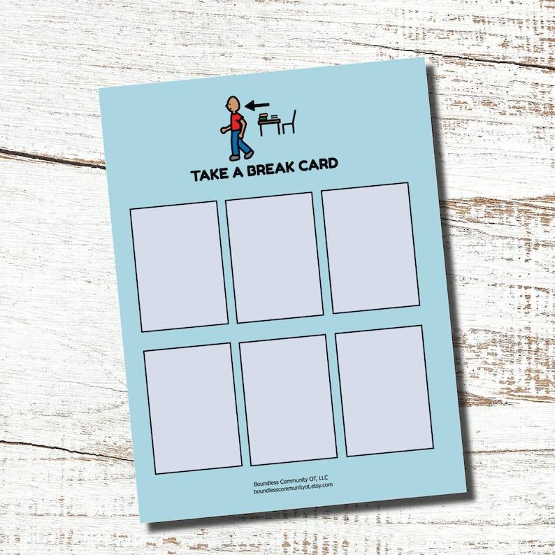 Classroom Break Board Printable Tools for Self Regulation | Etsy