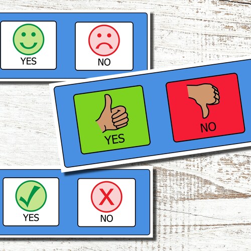 Yes No Picture Communication Tool Yes No Communication Strip - Etsy UK