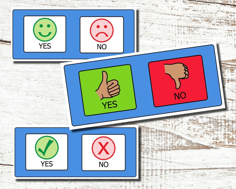 Yes No Picture Communication Tool Yes No Communication Strip - Etsy ...
