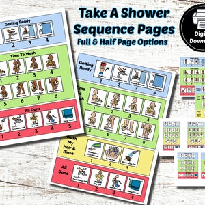 Shower Sequence Visual Support, Taking A Shower, Shower Visual Sequence ...