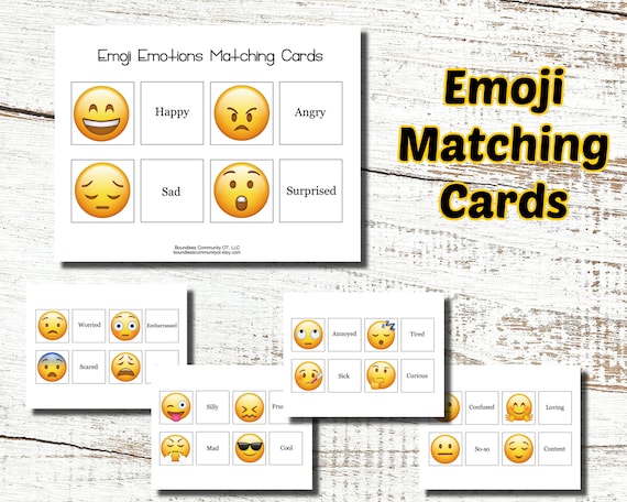 Emoji Emotions Matching Cards Emotions Matching Game Emoji | Etsy