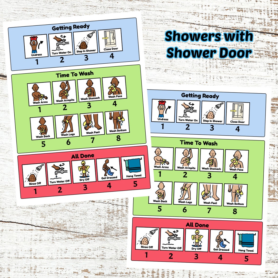 Shower Sequence Visual Support Taking A Shower Shower Visual - Etsy