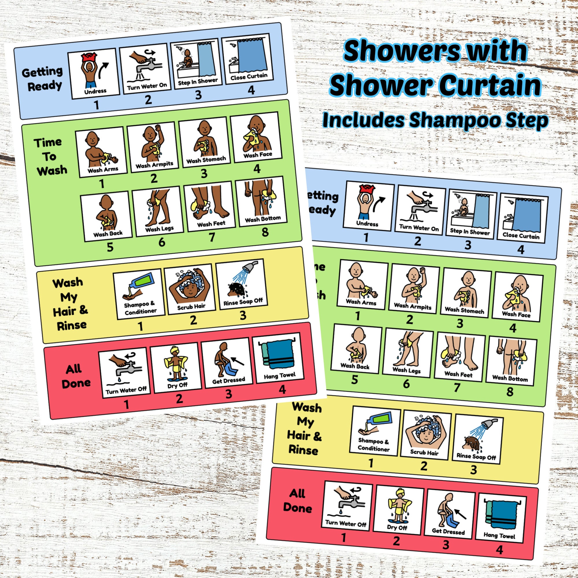 Shower Sequence Visual Support Taking A Shower Shower Visual - Etsy
