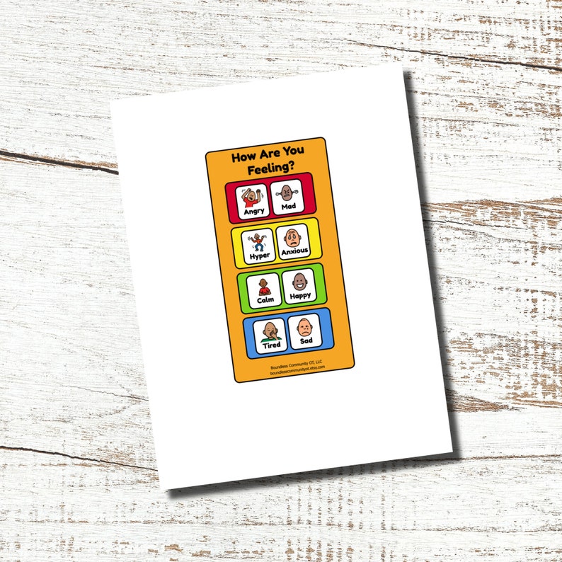 Self-regulation Card Kit Self-regulation Chart Big Feelings - Etsy