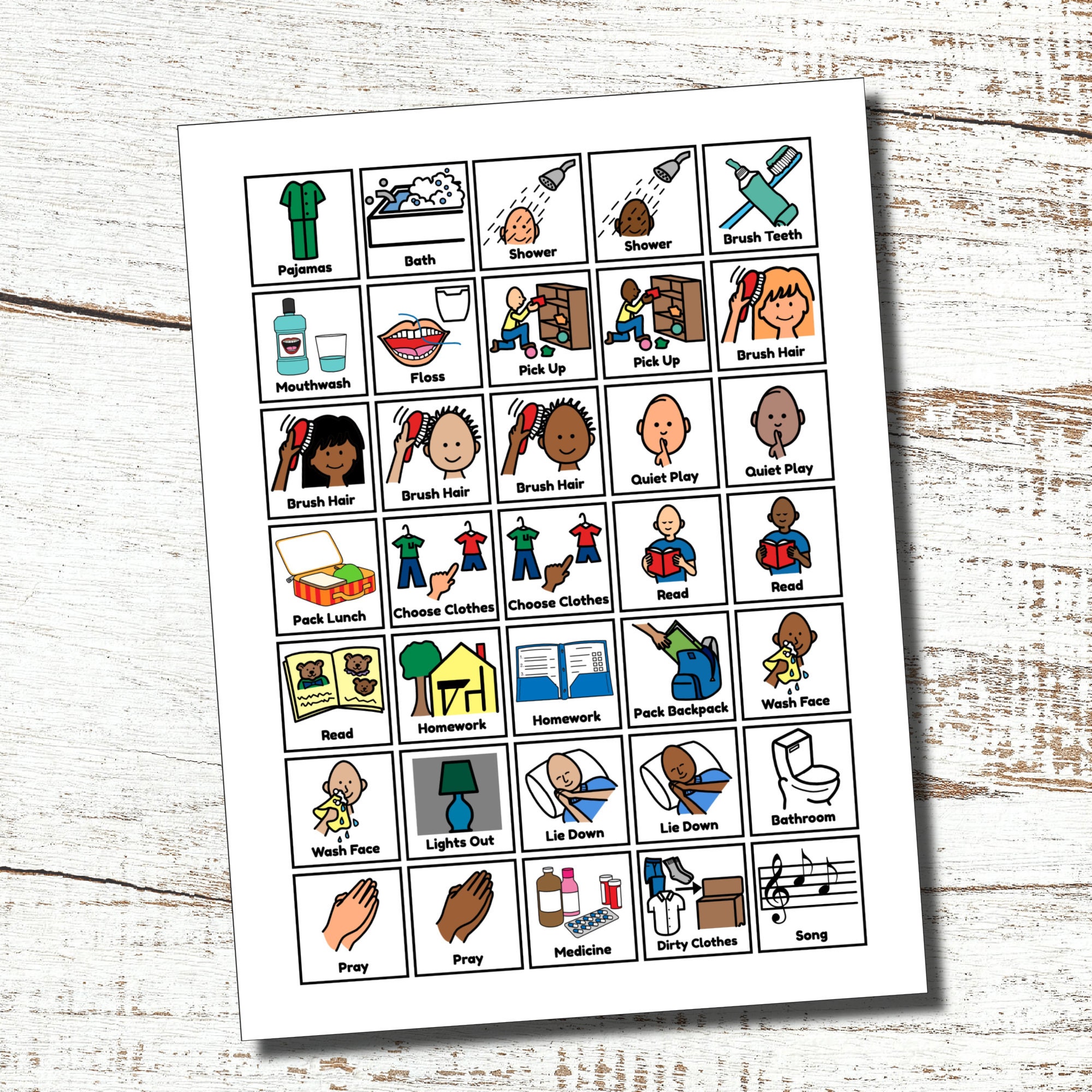 Bedtime Routine Bedtime Schedule Bedtime Visual Bedtime - Etsy