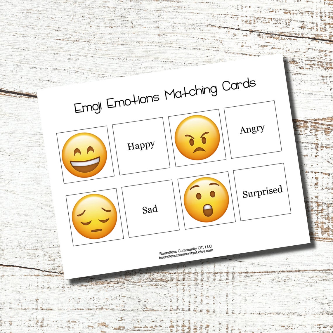 Emoji Emotions Matching Cards Emotions Matching Game Emoji | Etsy