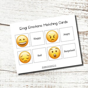 Emoji Emotions Matching Cards Emotions Matching Game Emoji - Etsy