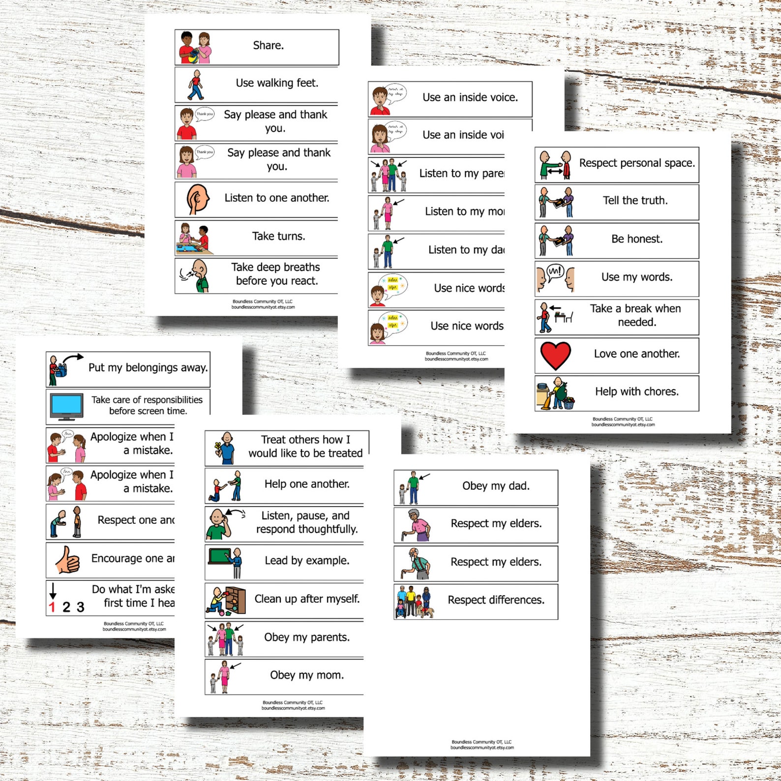 Family Rules Chart, Family Rules Visual Support, Family Rules Visual ...