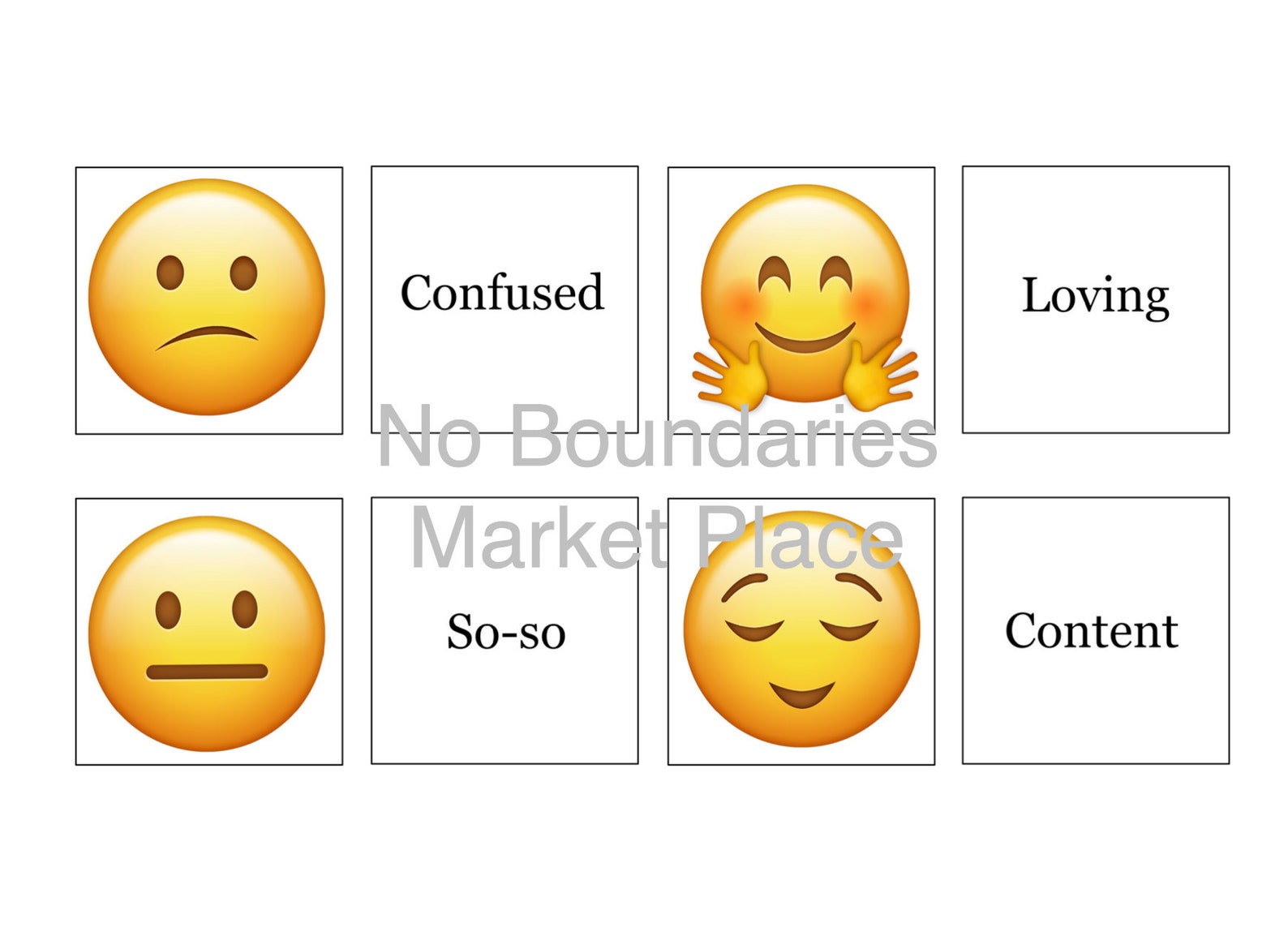 Emoji Emotions Matching Cards Emotions Matching Game Emoji | Etsy