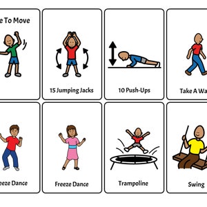 Movement Break Cards Brain Break Cards Movement Break Printable Sensory ...