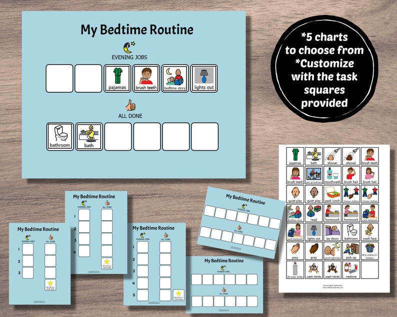 Bedtime Routine Bedtime Schedule Bedtime Visual Bedtime | Etsy
