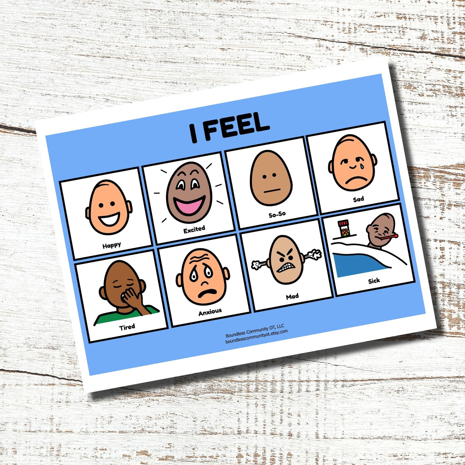 I Feel Chart, Feelings Chart, Feelings Visual, Emotions Chart, Emotions ...