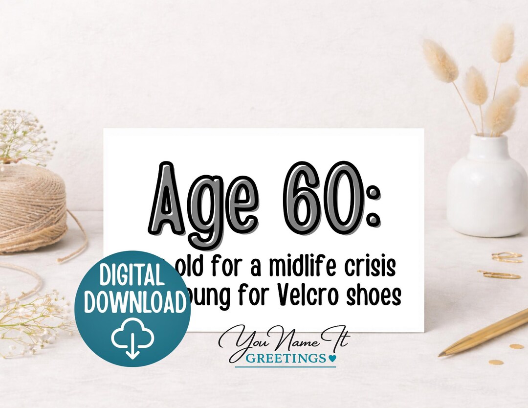 Funny 60th Birthday Card Printable | Over the Hill Age 60 Humor ...