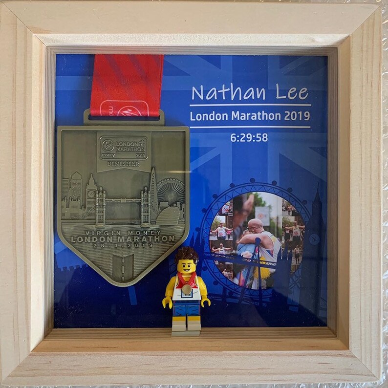 London Marathon 2019 Lego mini figure Box Frame for Medal | Etsy