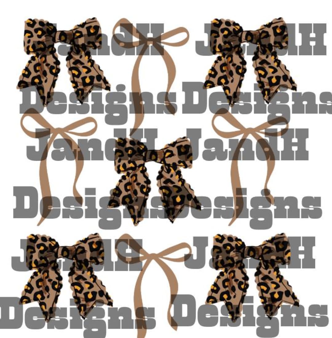 Tan Cheetah Bow Collage - Etsy