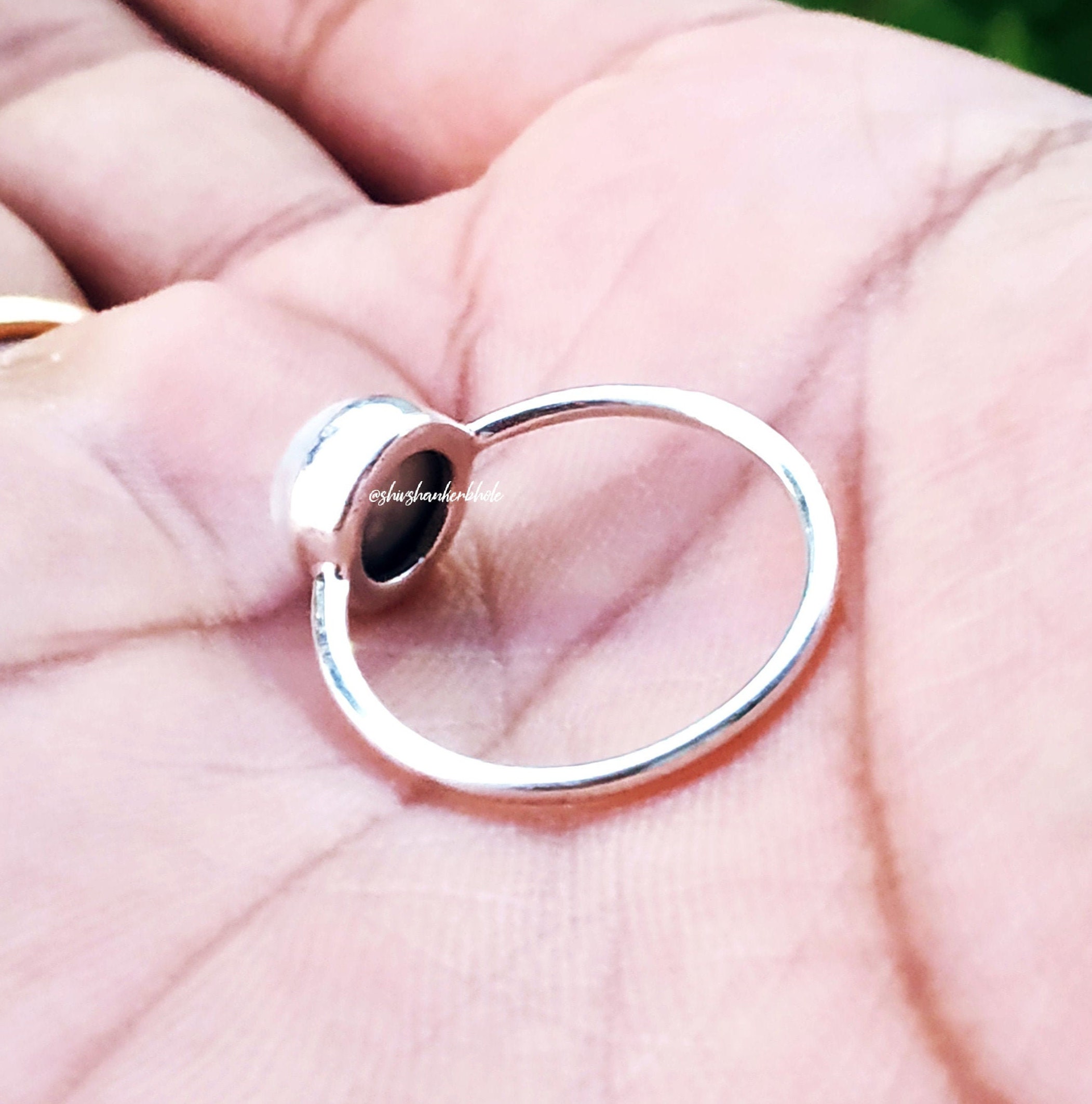 Tiny Howlite Ring Small Stone ring 92.5% silver ring White | Etsy