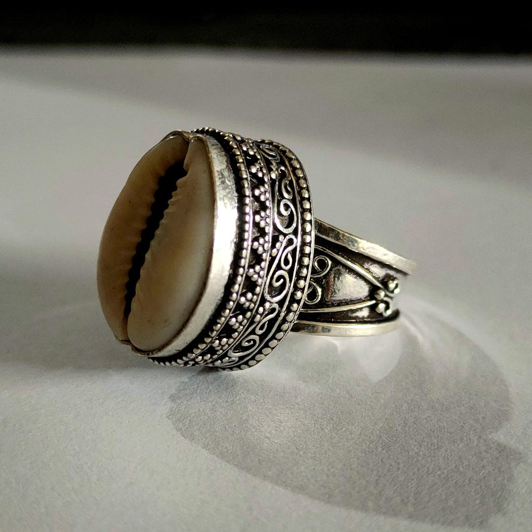 Buy Cowrie Ring, 92.5% Silver Ring, Codie Ring, Statement Ring,money ...