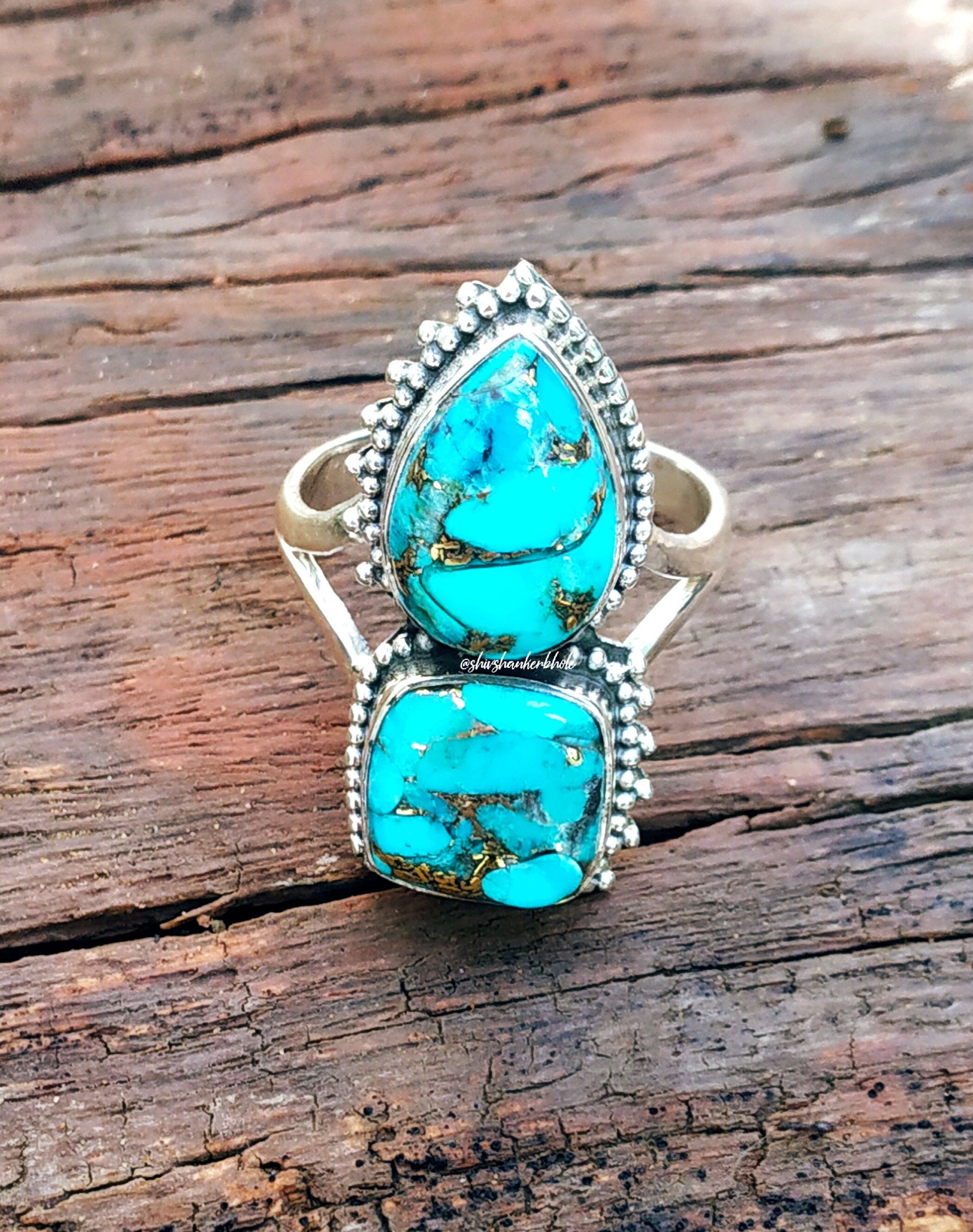 Anillo de turquesa Anillo de plata 925% Anillo de turquesa | Etsy