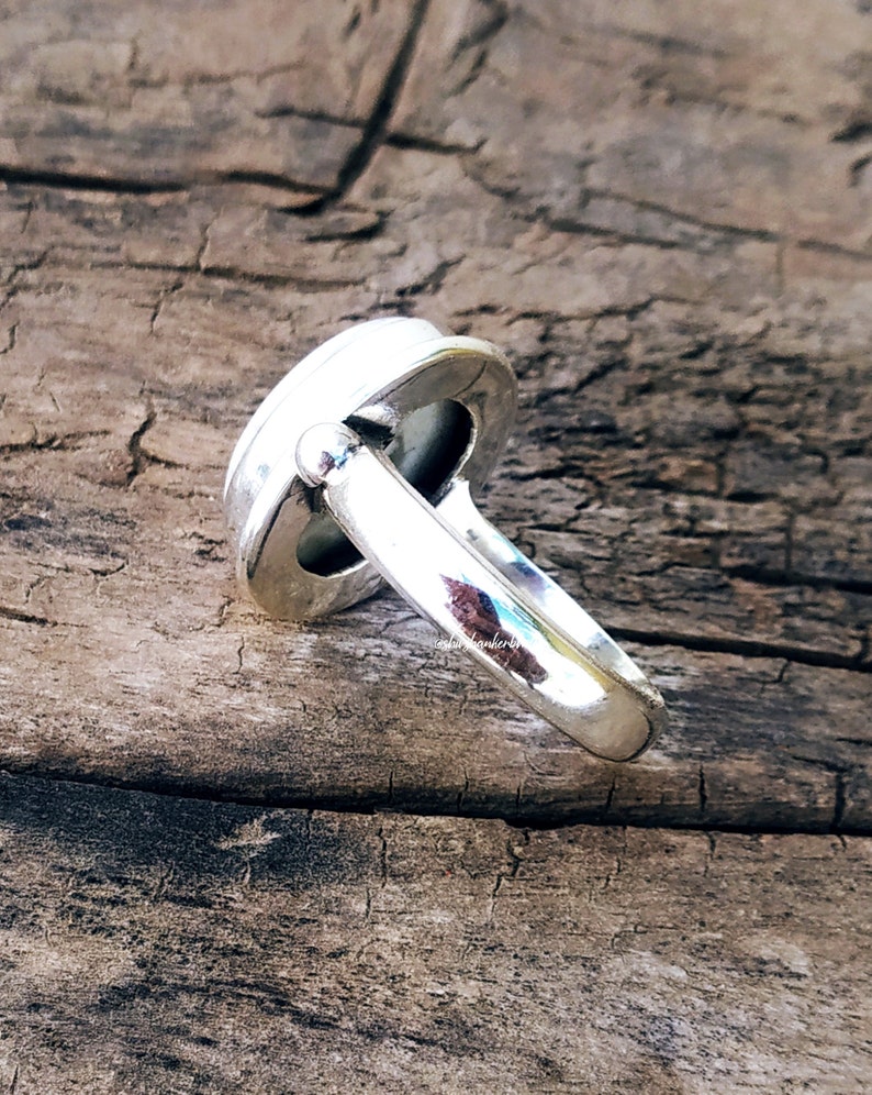White Howlite Ring 92.5% Silver Ring 10x14mm Stone Ring - Etsy