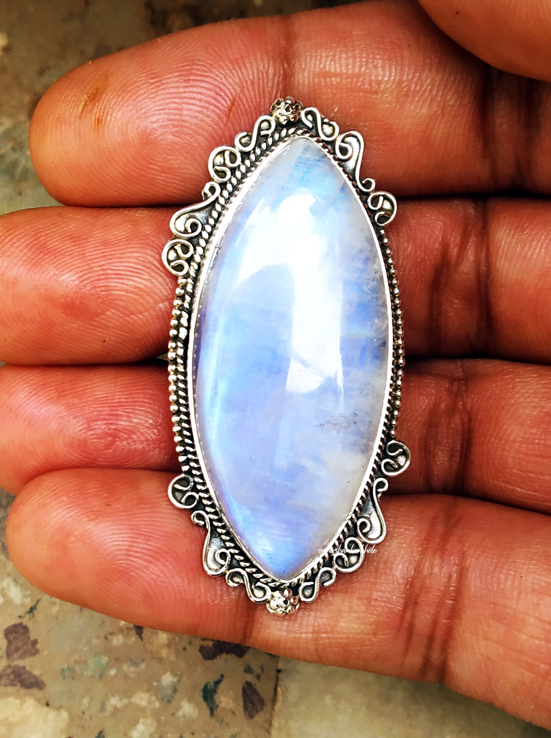 Boho Moonstone Ring, 9.25% Solid Silver Ring, Designer Ring,moonstone ...