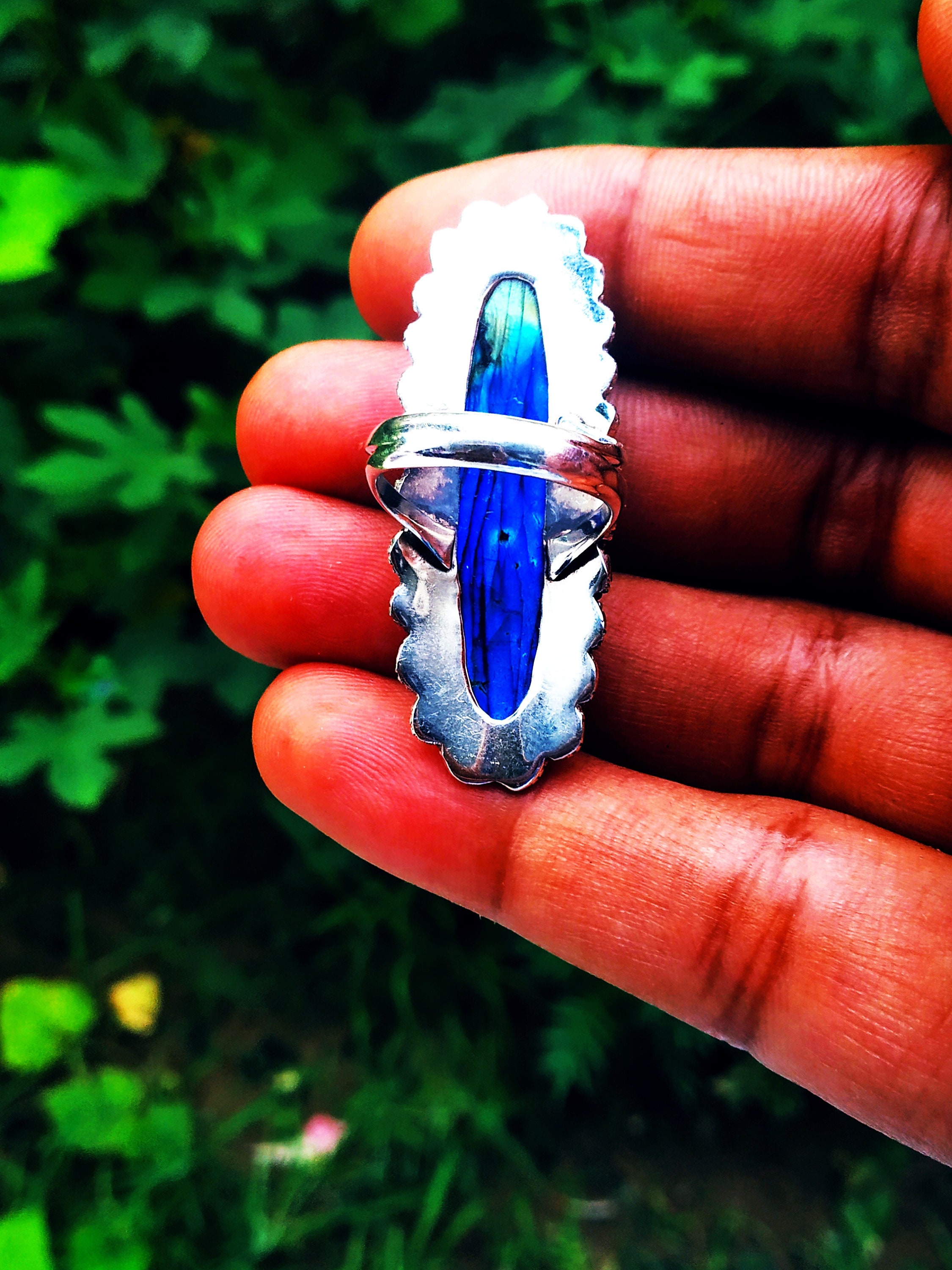 Labradorite Ring 92.5% Sterling Silver Ring Dainty ring | Etsy