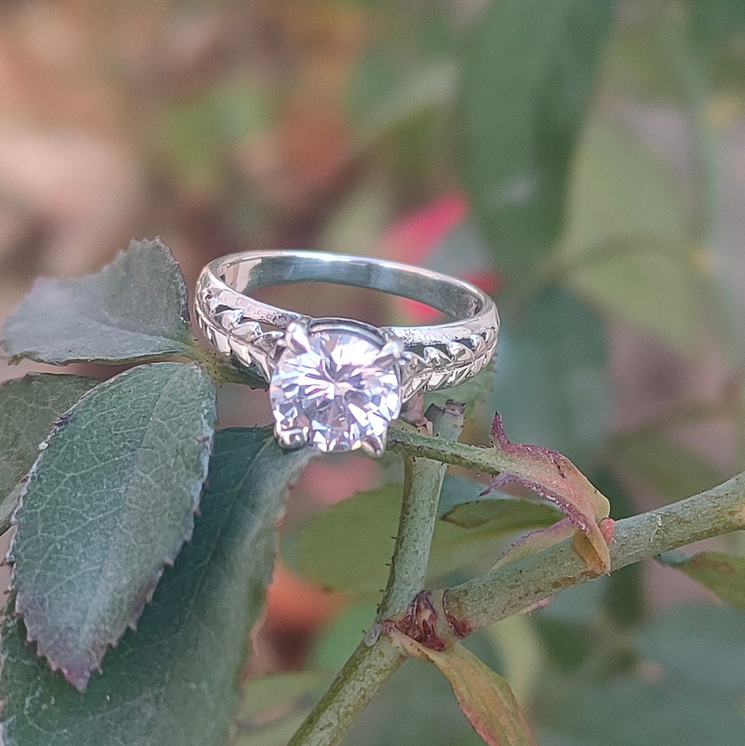 Natural Peridot Ring 925% Silver Ring Zircon Ring Promise - Etsy