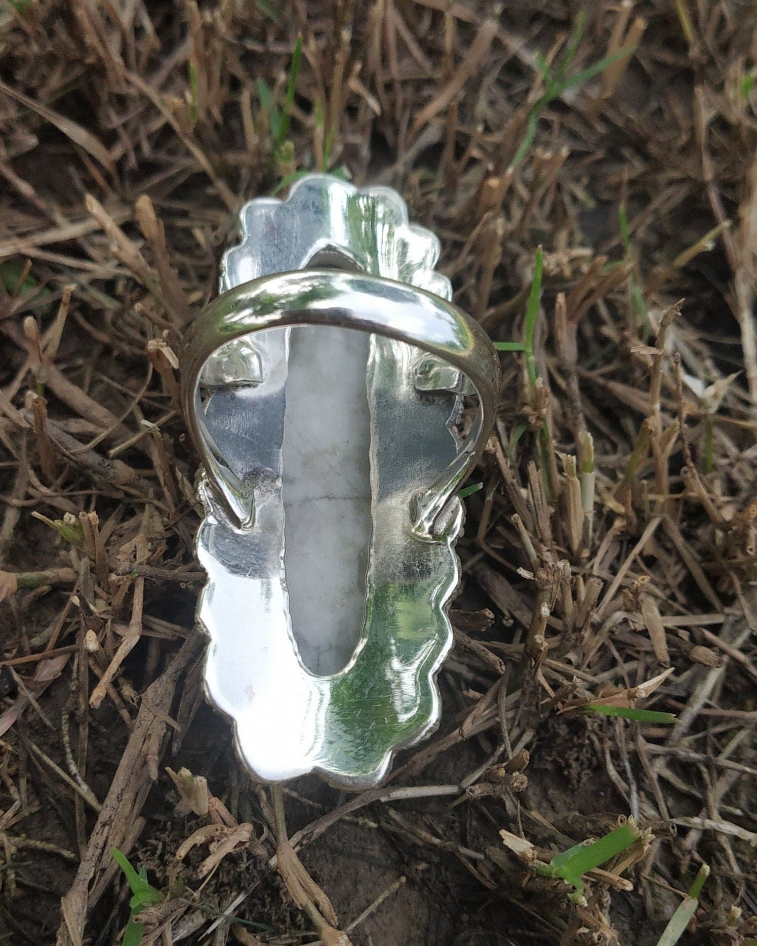 White Howlite Ring 925 Sterling Silver Ring White Buffalo | Etsy
