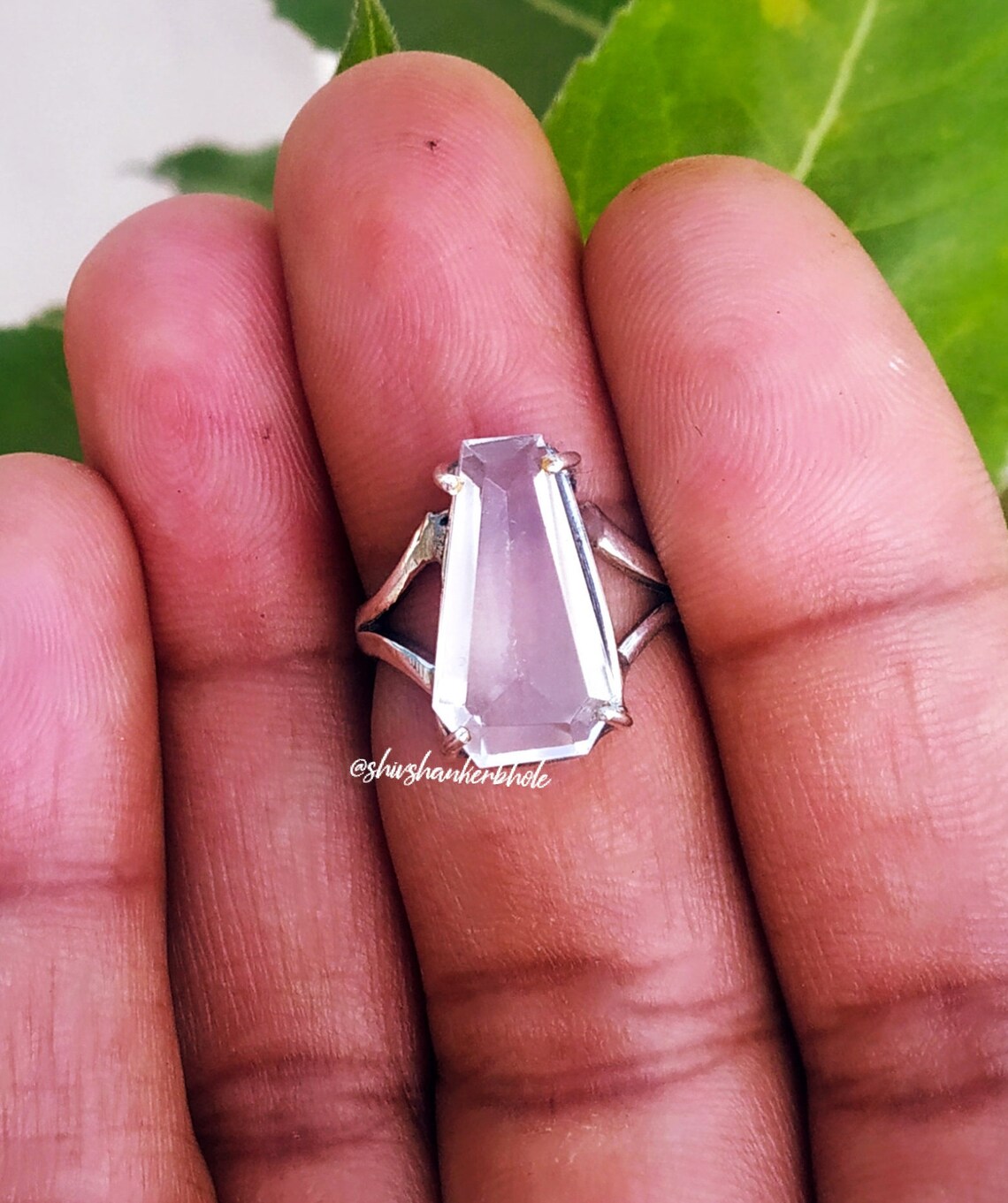 Coffin Ring Crystal Quartz Coffin Ring 10x17mm Coffin Ring | Etsy