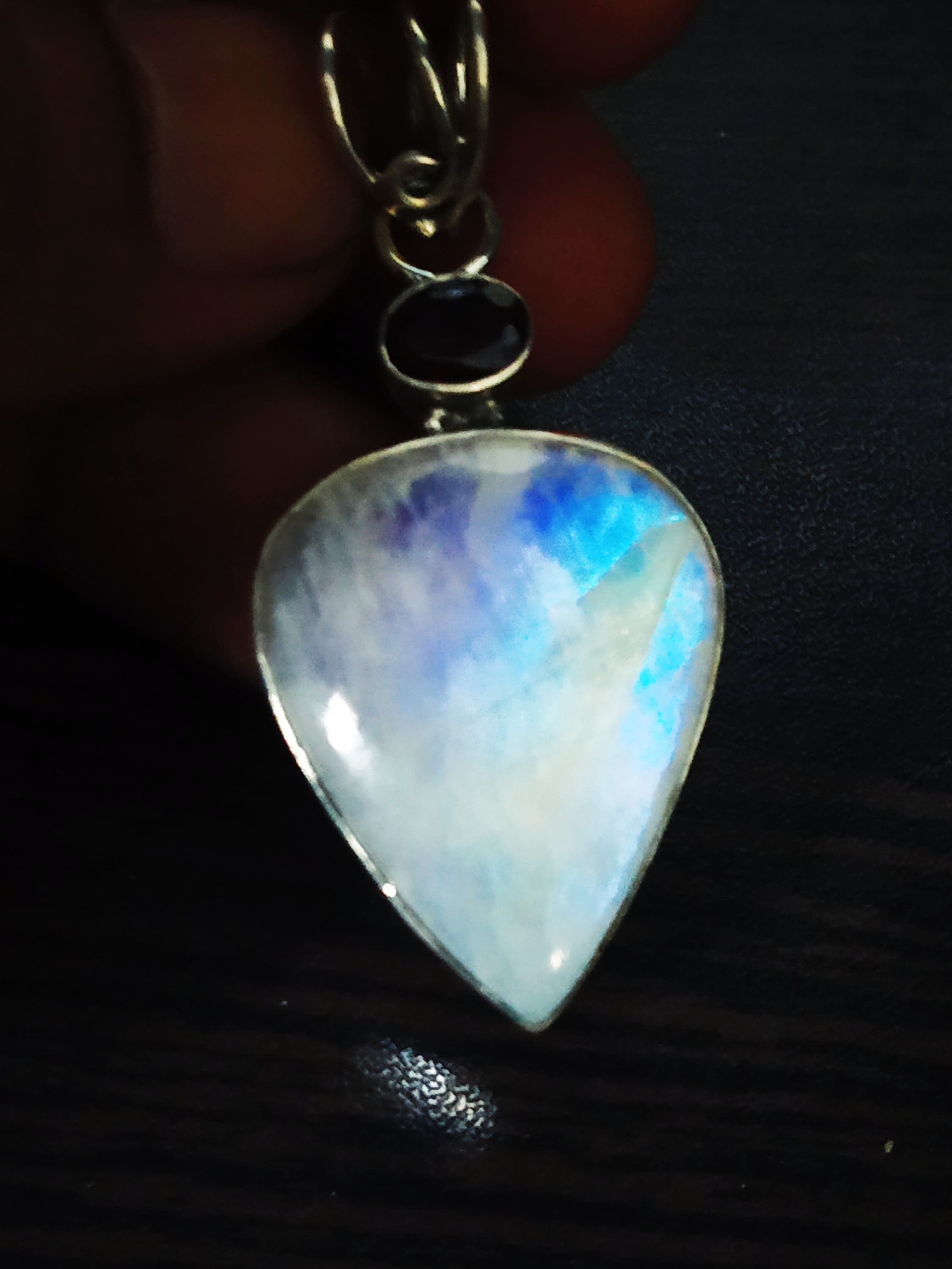 Moonstone Pendant 92.5% Sterling Silver Pendant Healing | Etsy