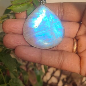 Big Moonstone Pendant, 92.5% Silver Pendant, Heart Shape Stone Pendant ...