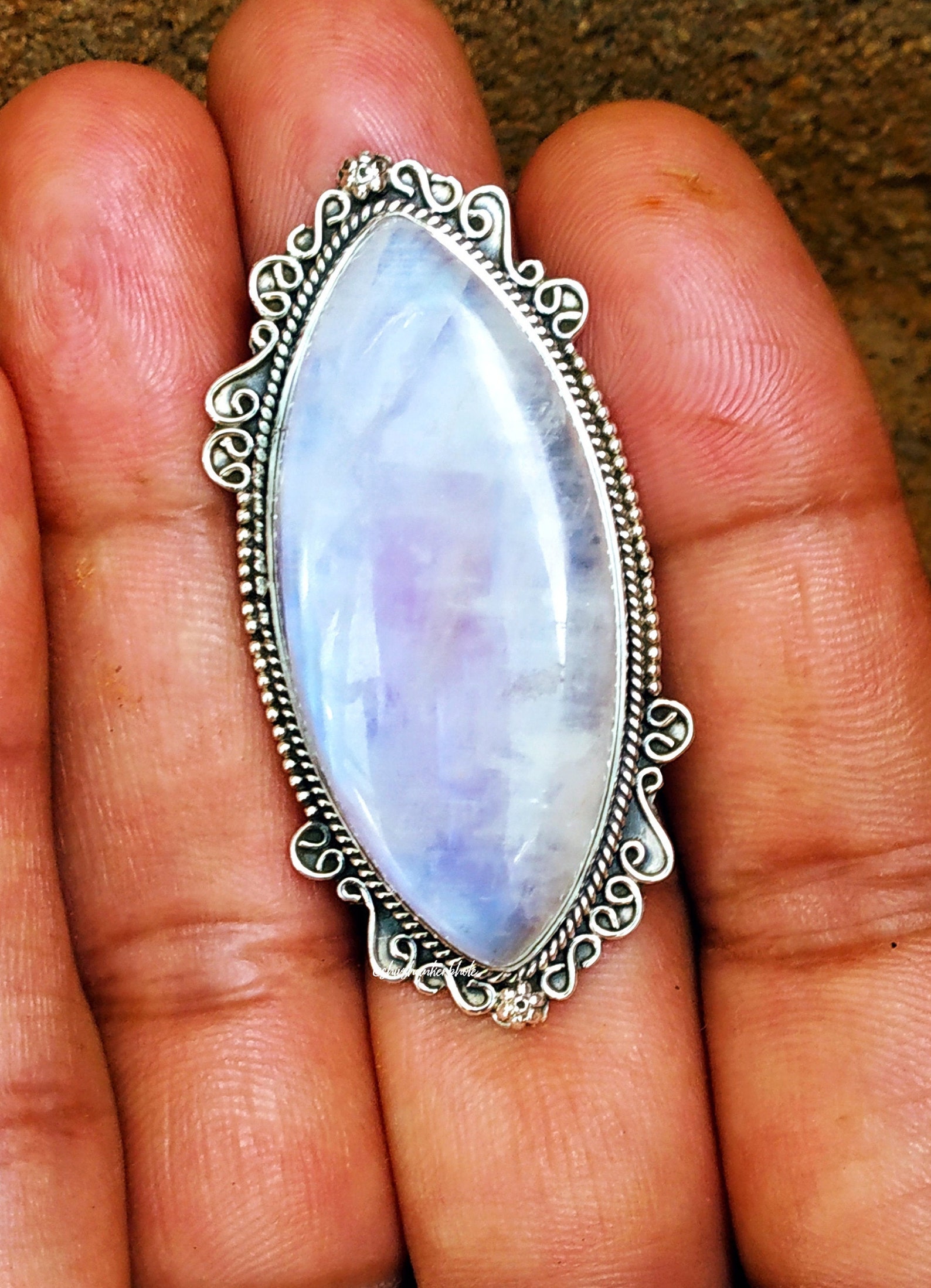 Boho Moonstone Ring, 9.25% Solid Silver Ring, Designer Ring,moonstone ...