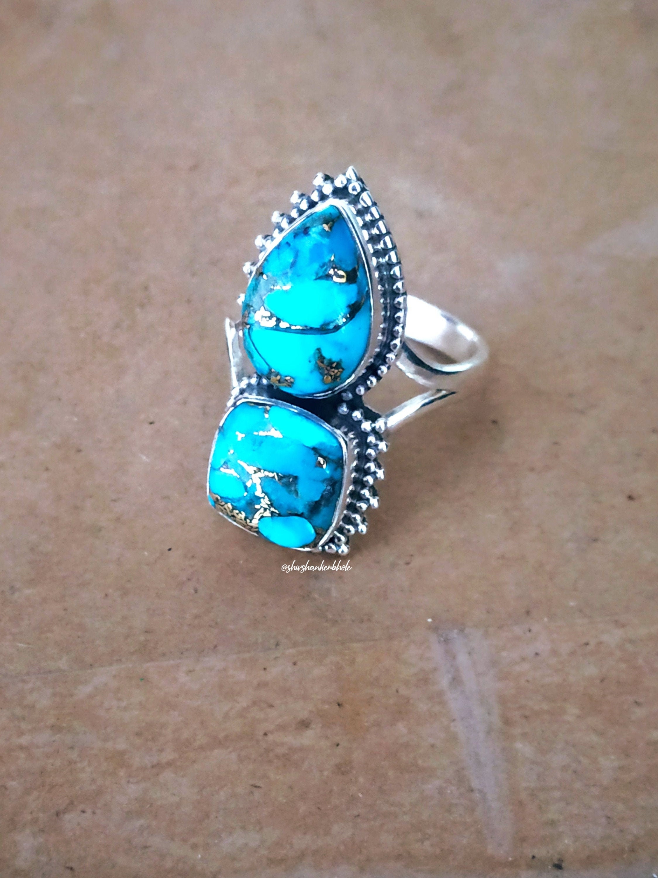 Anillo de turquesa Anillo de plata 925% Anillo de turquesa | Etsy