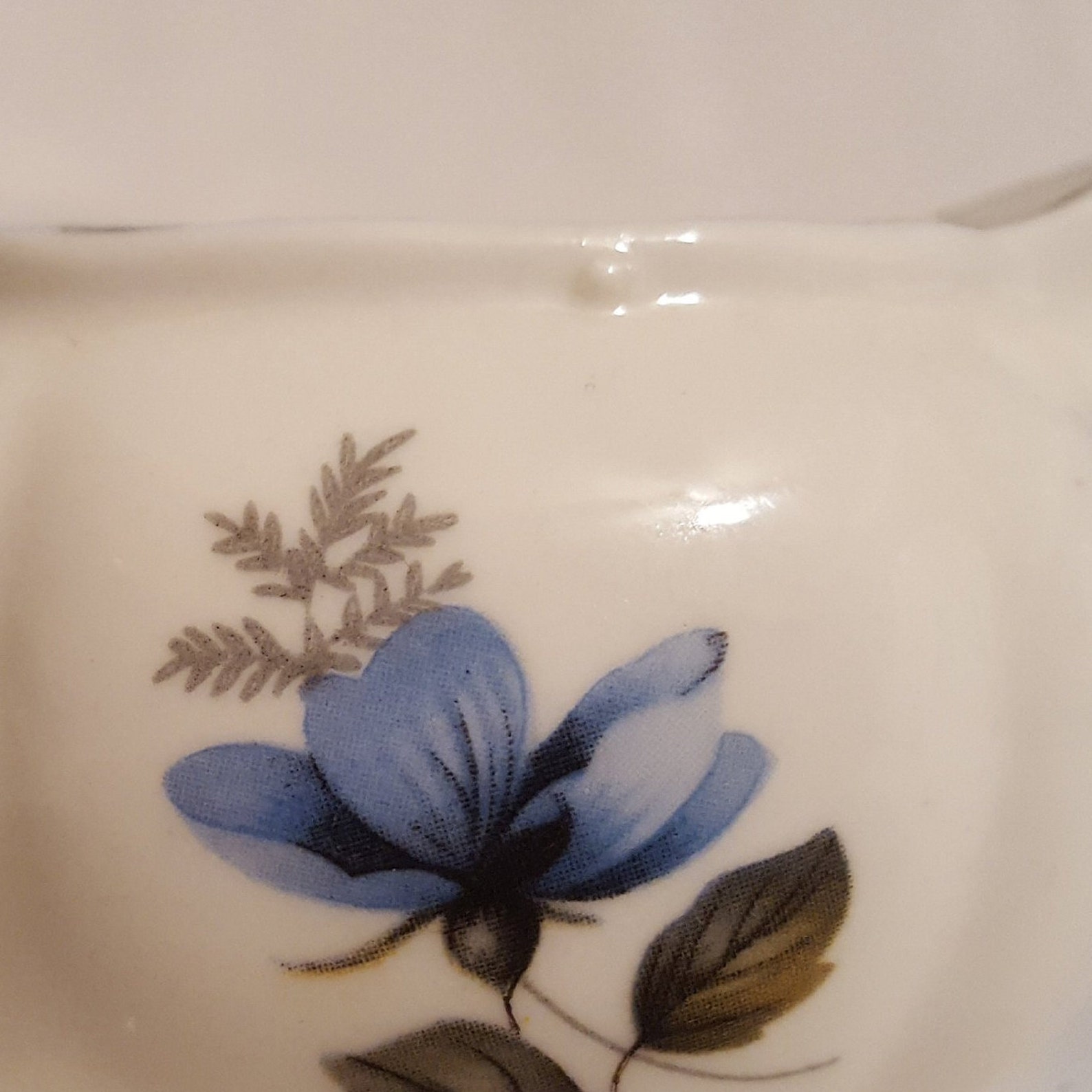 Royal Dover England Bone China Silver Trim Blue Violet Flower Small ...