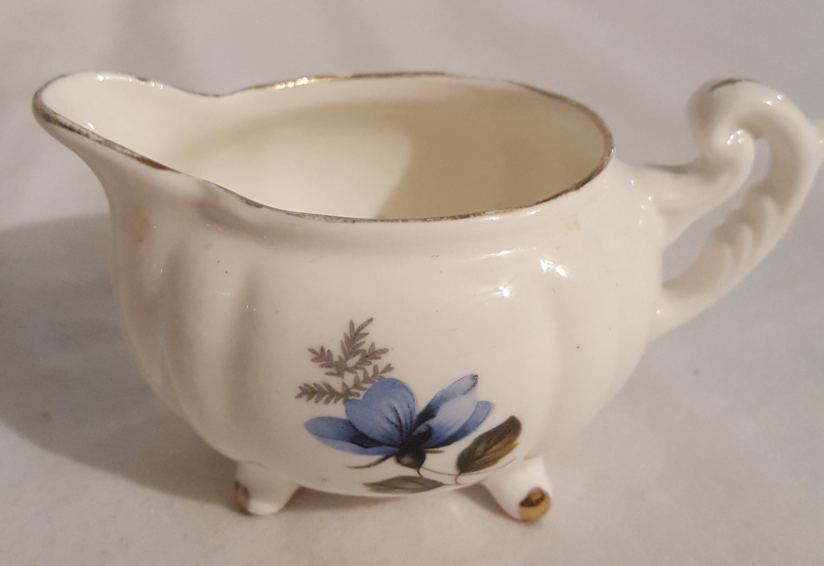 Royal Dover England Bone China Silver Trim Blue Violet Flower Small ...