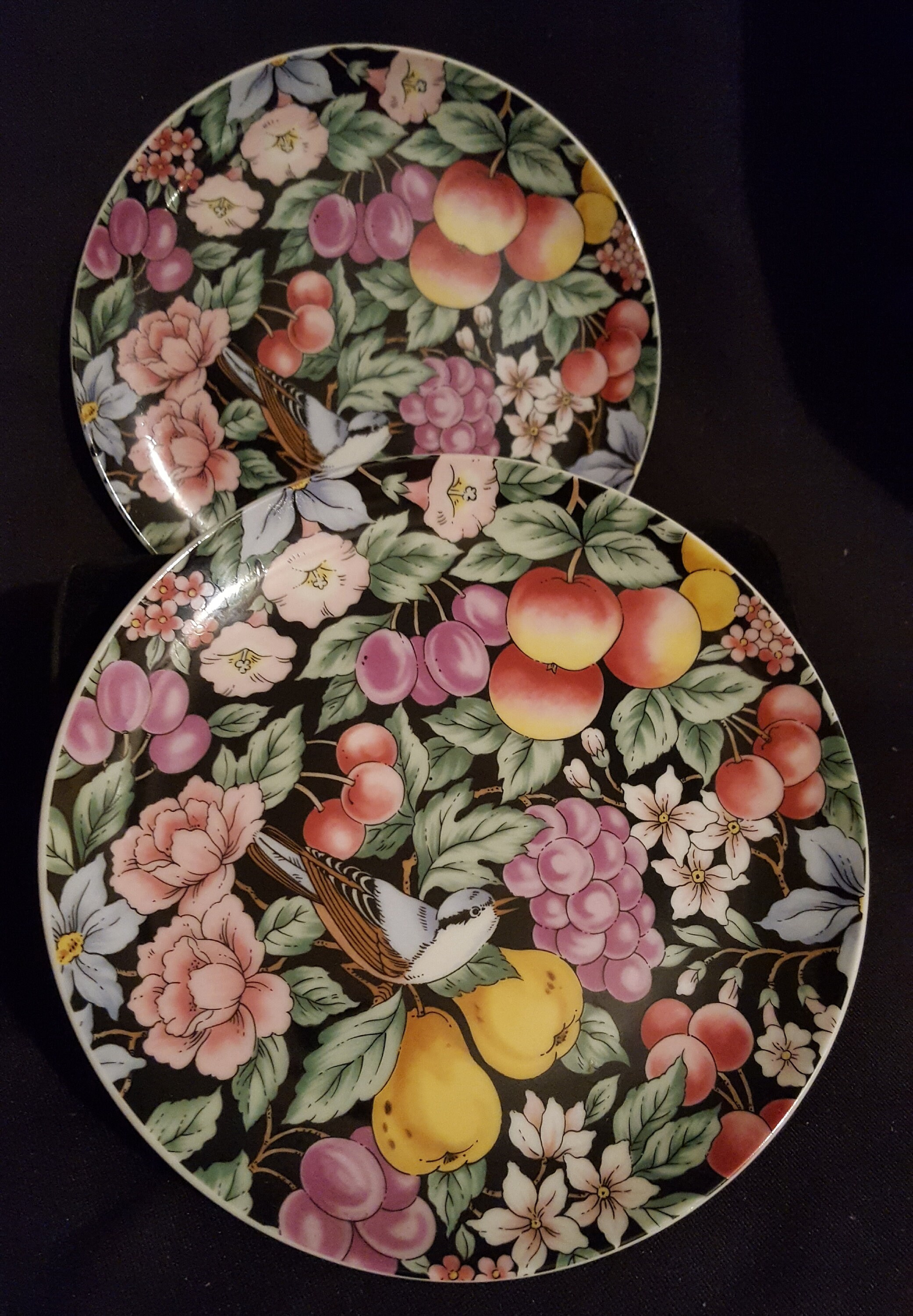 Vintage Albert Kessler Bird Fruit Flower Garden Plate 7.5" Set 2 Wren ...