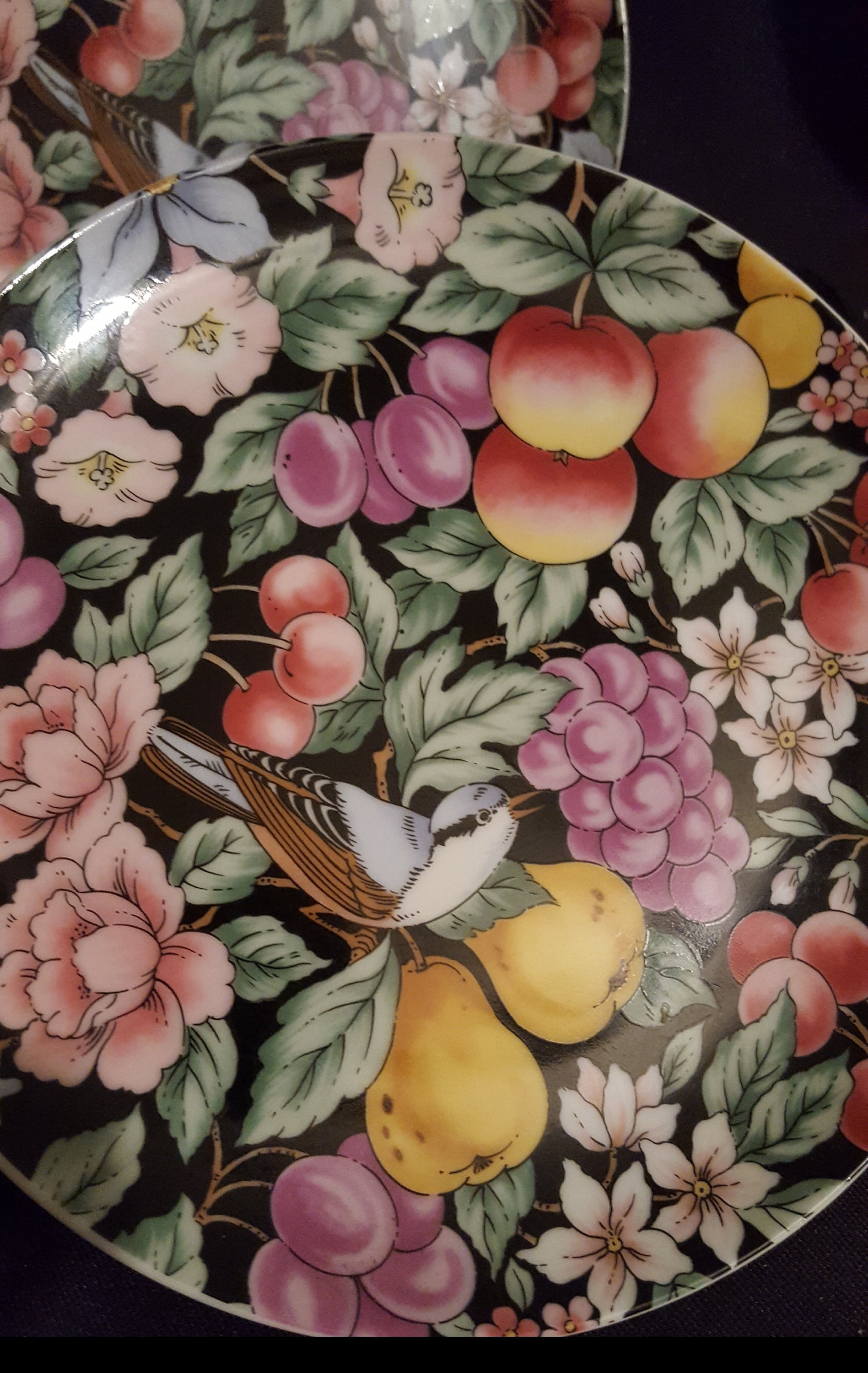 Vintage Albert Kessler Bird Fruit Flower Garden Plate 7.5" Set 2 Wren ...