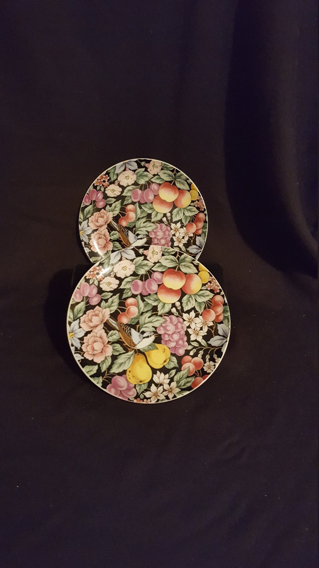 Vintage Albert Kessler Bird Fruit Flower Garden Plate 7.5" Set 2 Wren ...
