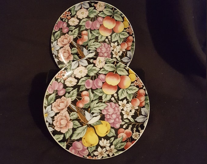 Vintage Albert Kessler Bird Fruit Flower Garden Plate 7.5" Set 2 Wren ...