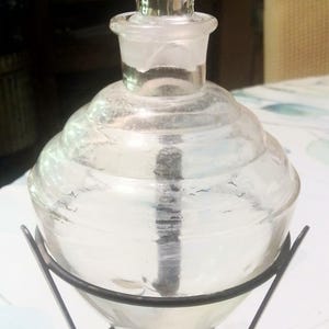 Original Apothecary Globe Carboy Pharmacy Display Jar in Metal Stand ...