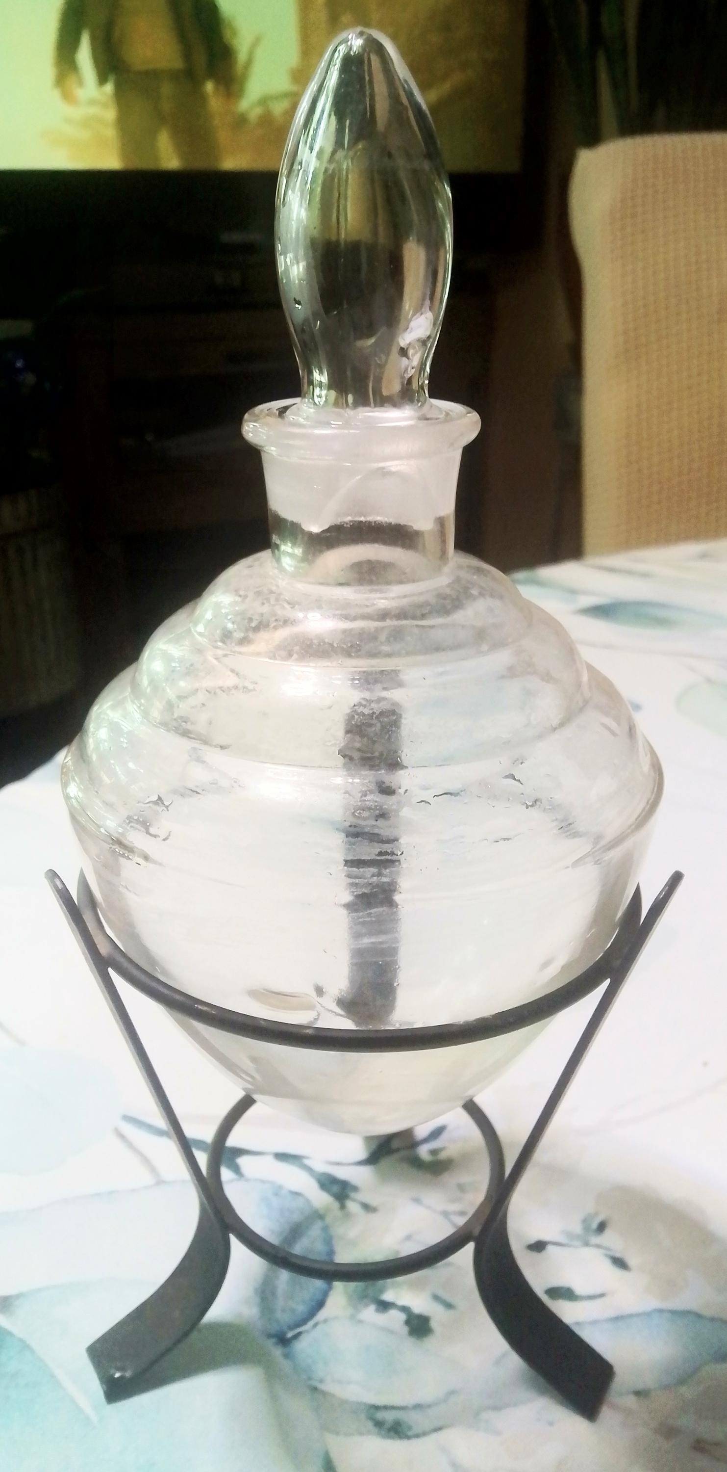 Original Apothecary Globe Carboy Pharmacy Display Jar in Metal Stand ...