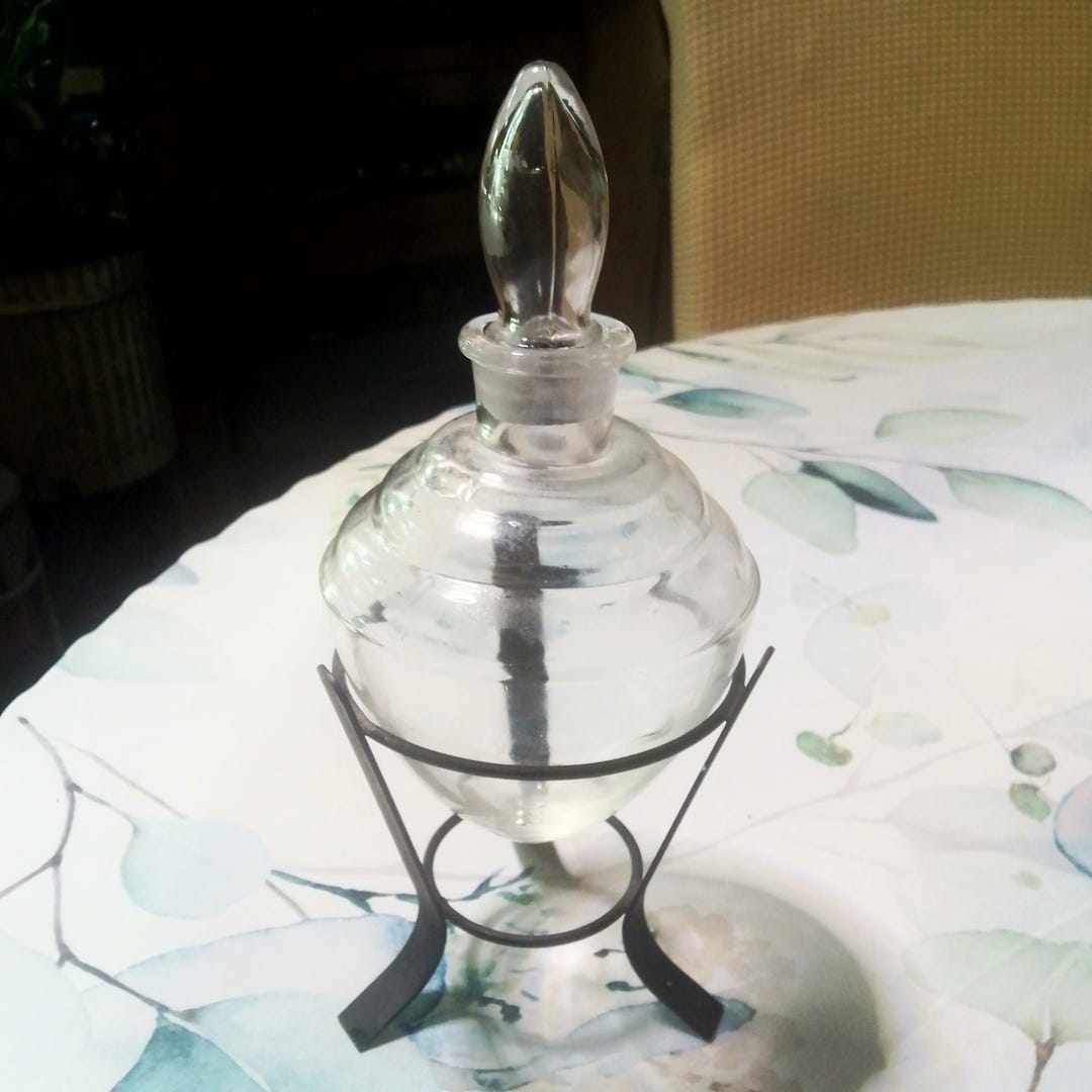 Original Apothecary Globe Carboy Pharmacy Display Jar in Metal Stand ...
