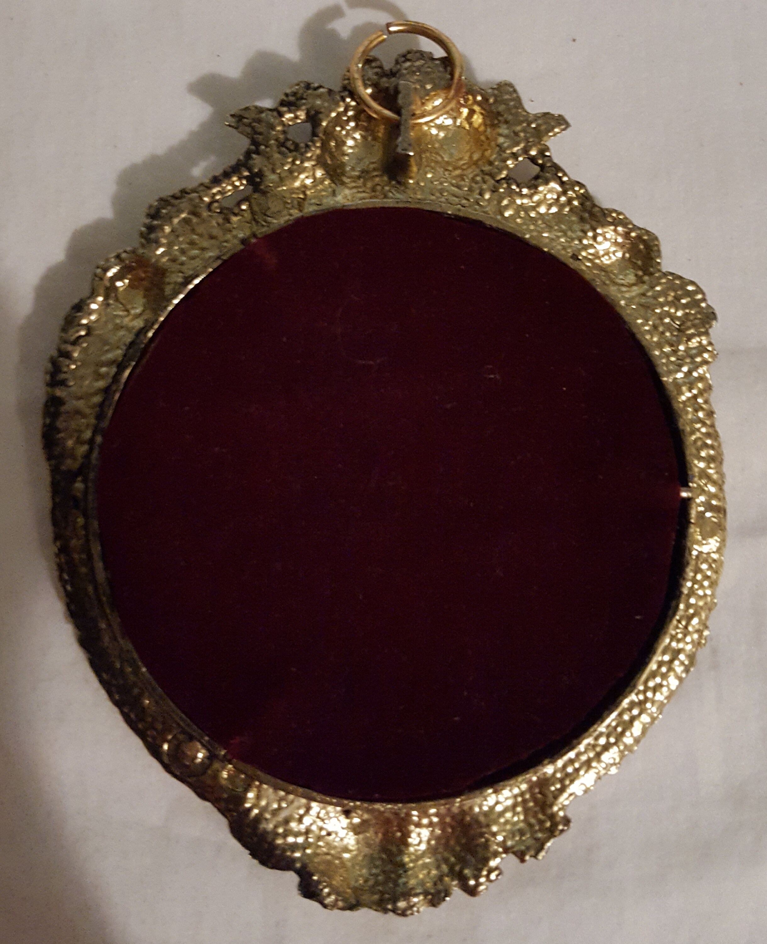 Gold Brass Ormolu Round Rose Frame Porcelain Handpainted - Etsy