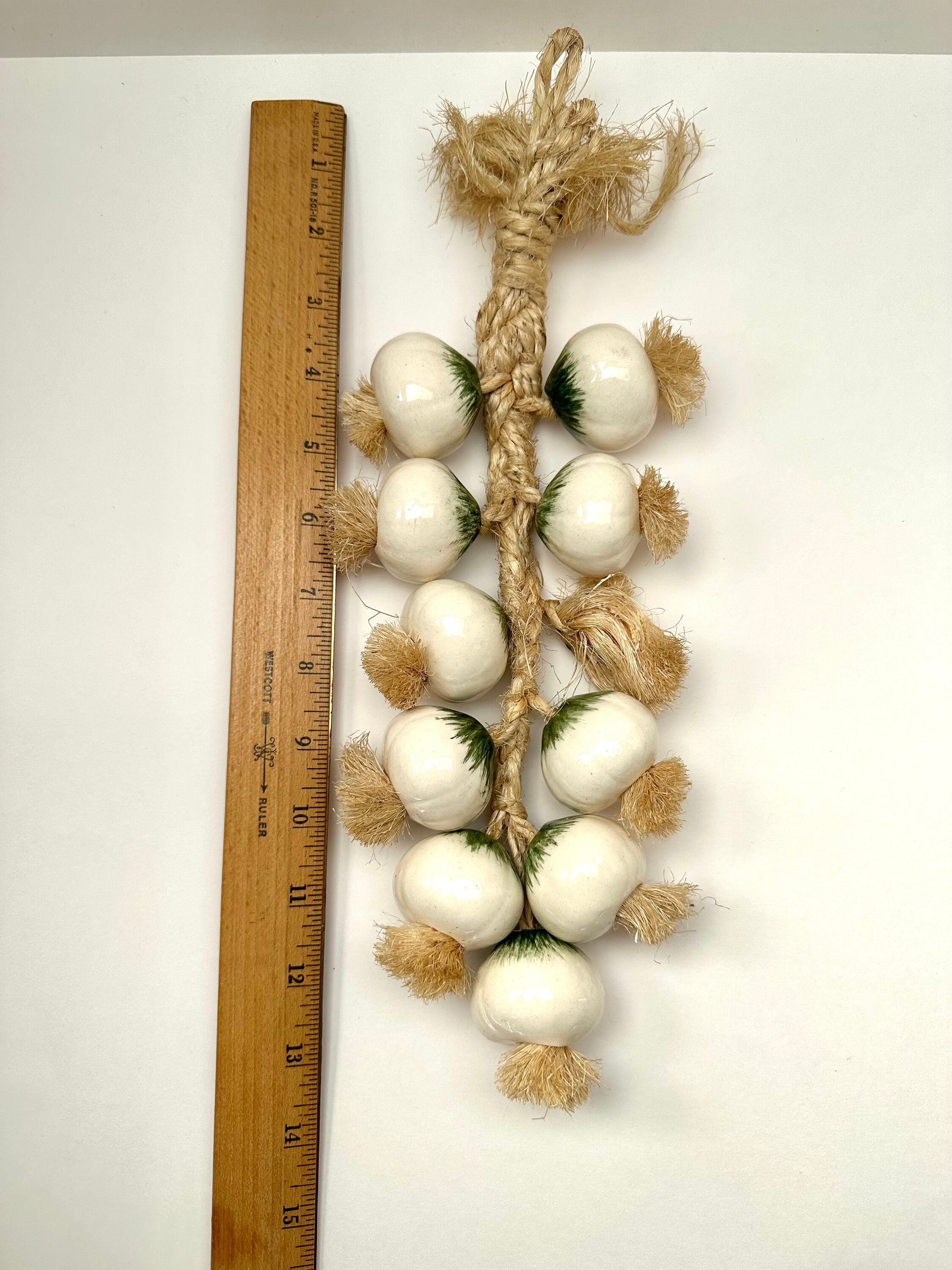Ceramic Garlic Ristra Garlic Hanging Garlic Kitchen Decor Garlic ...