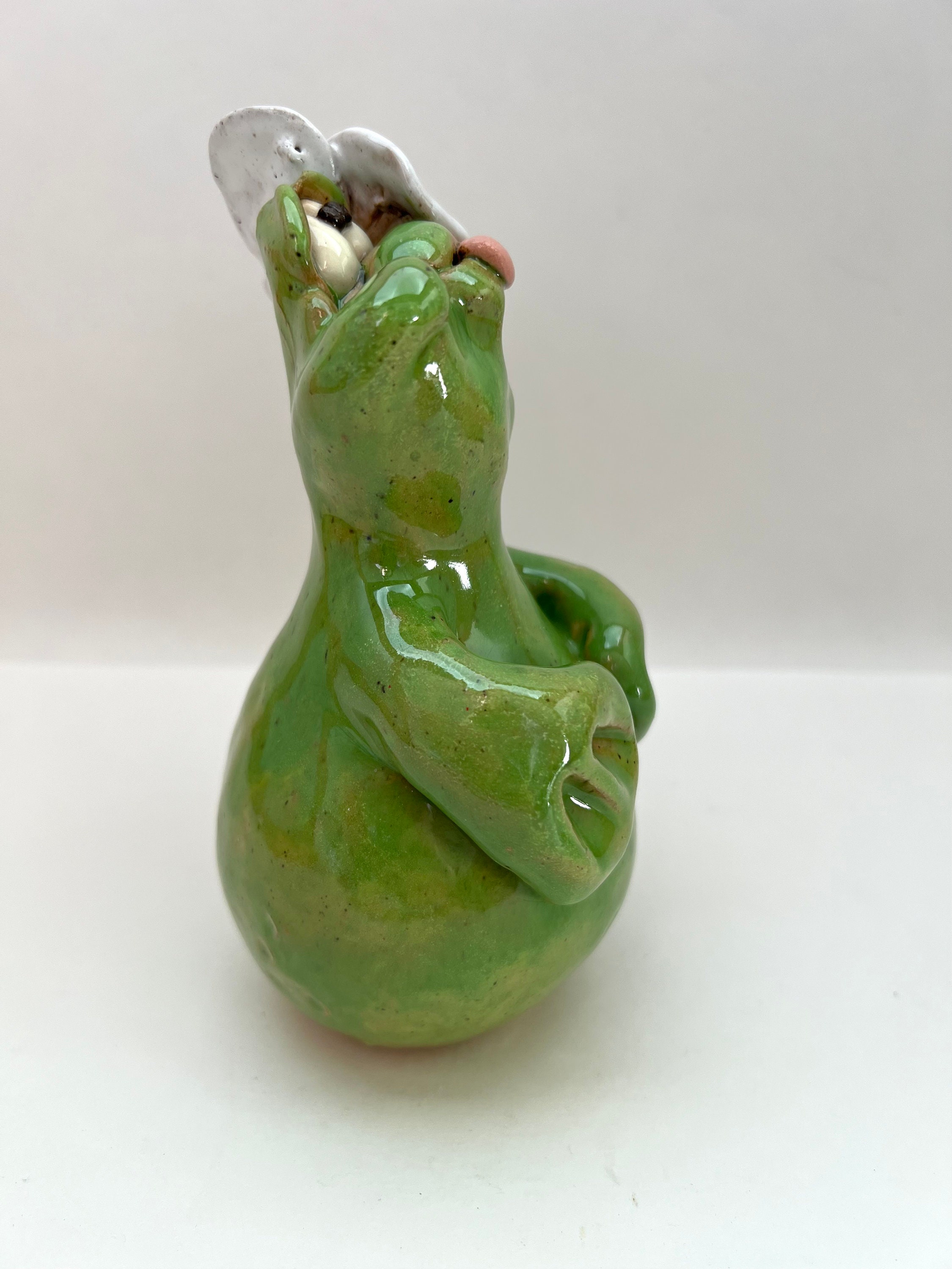 Studio Art Pottery Frog Figurine Cute Frog Figurine Funny Frog Figurine ...