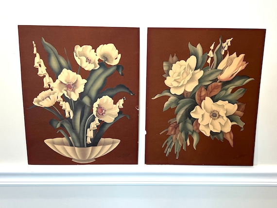 Vintage 1940s De Jonge Floral Prints Unframed Sanford De | Etsy